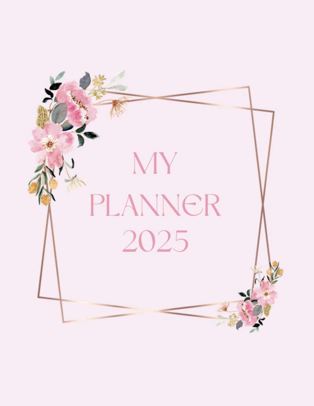 2025 Pink Floral Digital Planner - Etsy