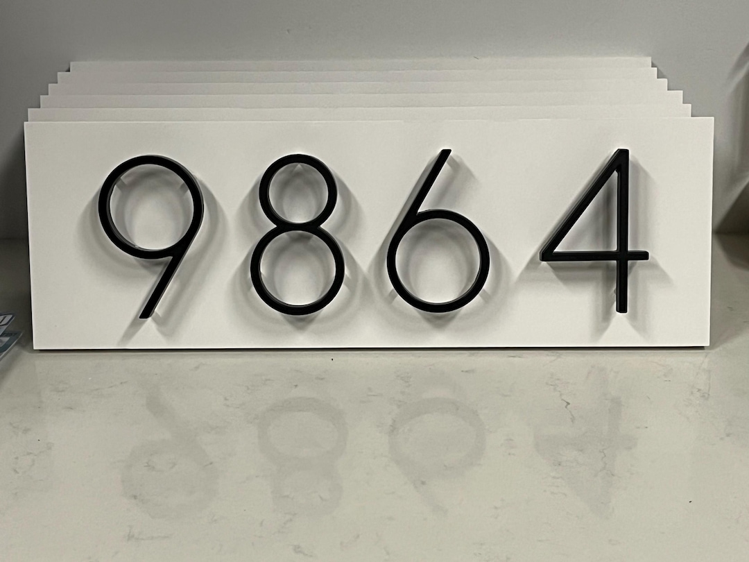 Modern Floating House Number Sign for Home or Office. Home Wood Address ...