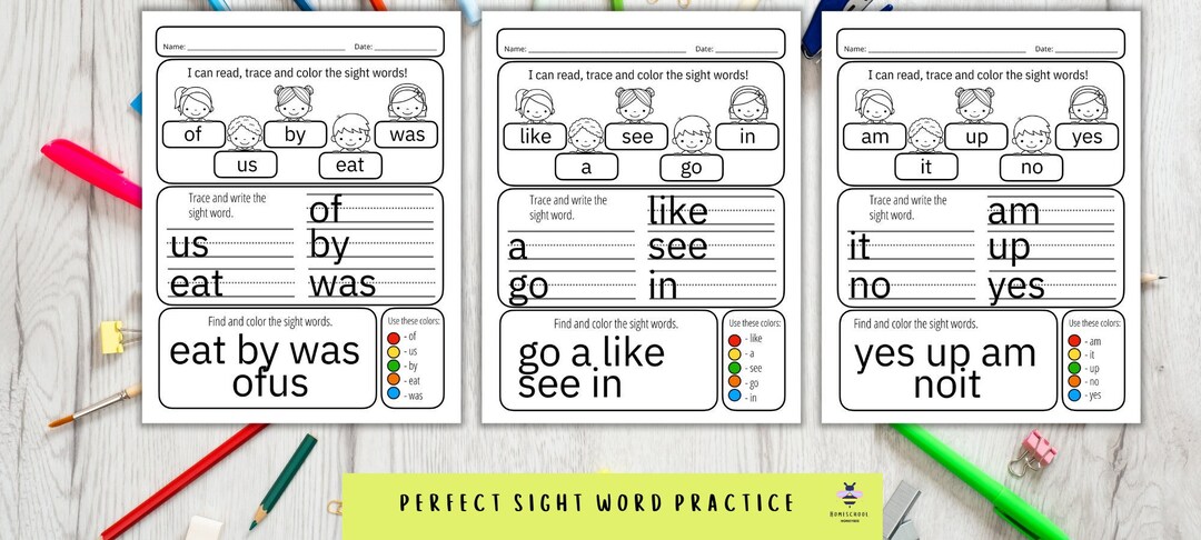 Kindergarten Sight Word Practice - Etsy