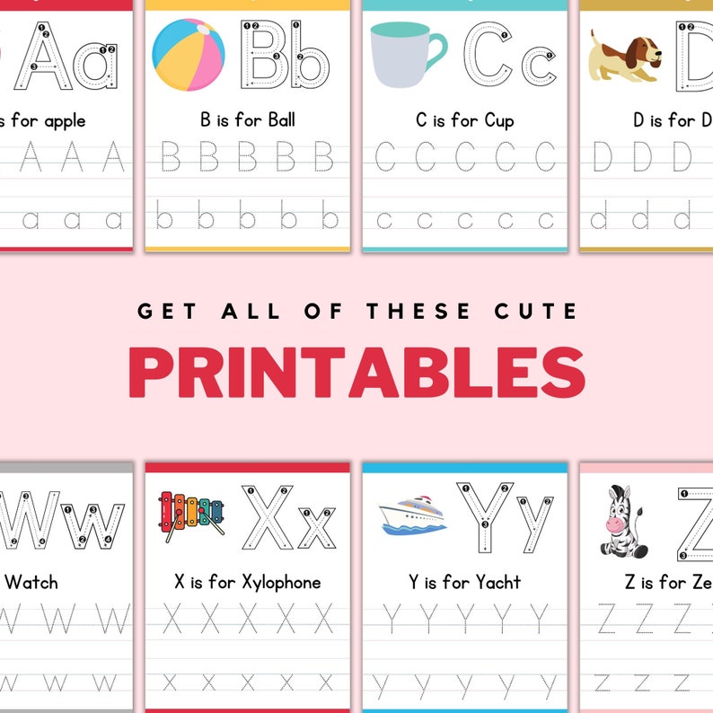 Printable 26 Alphabet Worksheet for Kids - Etsy