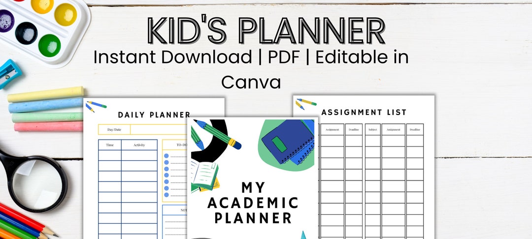 School Planner for Kids 2022-2023 | Back to School Printable Calendar ...