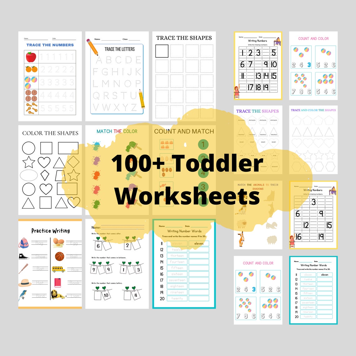 Printable Toddler Worksheet, Letter Recognition, Number Counting ...