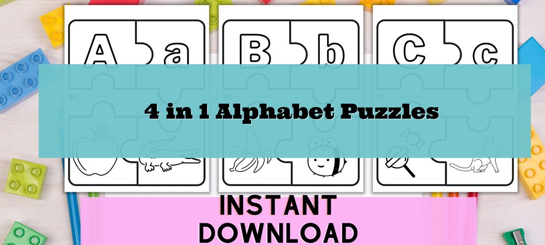 4-in-1 Kid's Alphabet Puzzles - Etsy