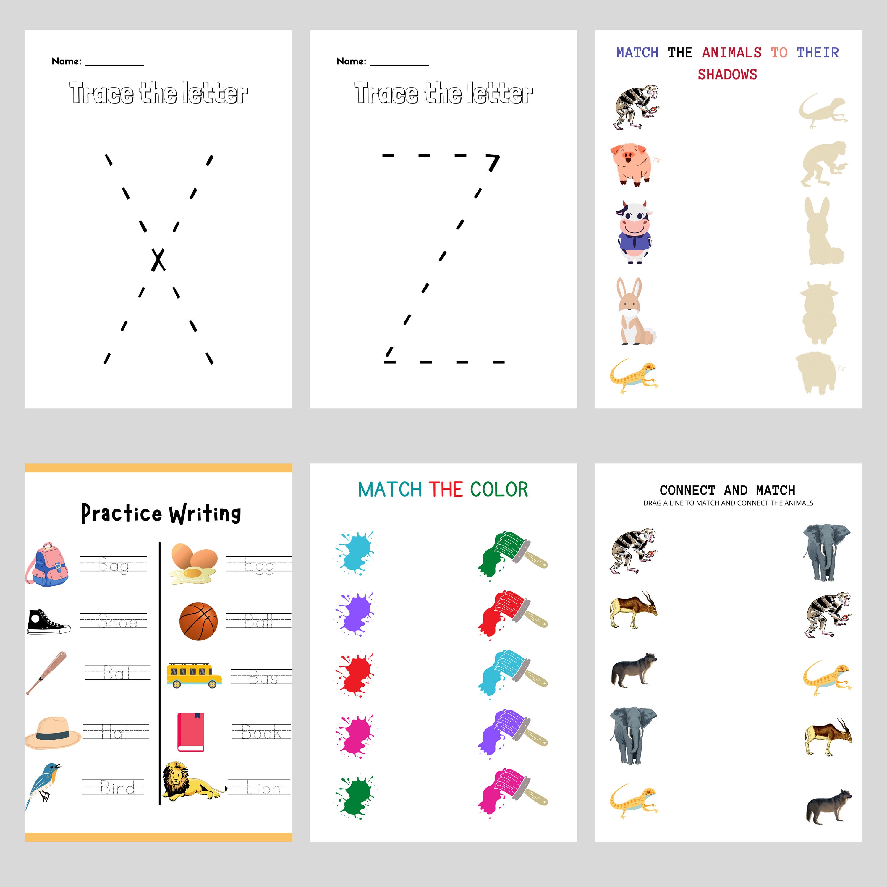Printable Toddler Worksheet, Letter Recognition, Number Counting ...