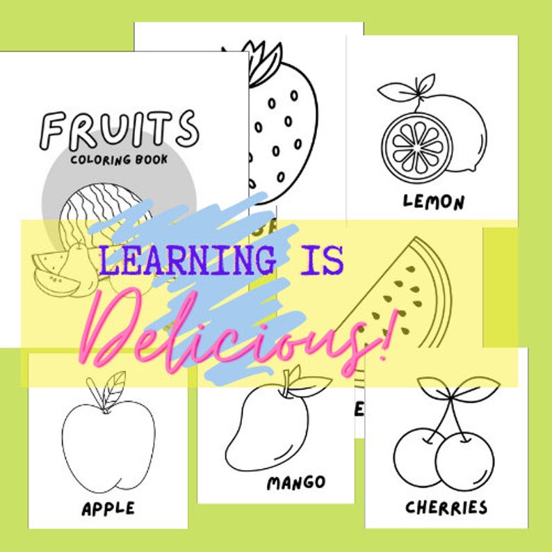 Fruit Coloring Book | Coloring Book for Kids | Printable Coloring Page ...