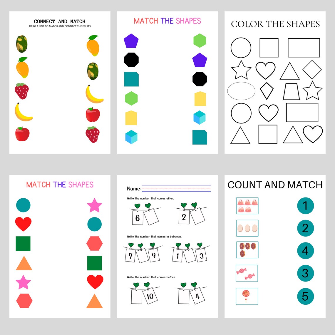 Printable Toddler Worksheet, Letter Recognition, Number Counting ...