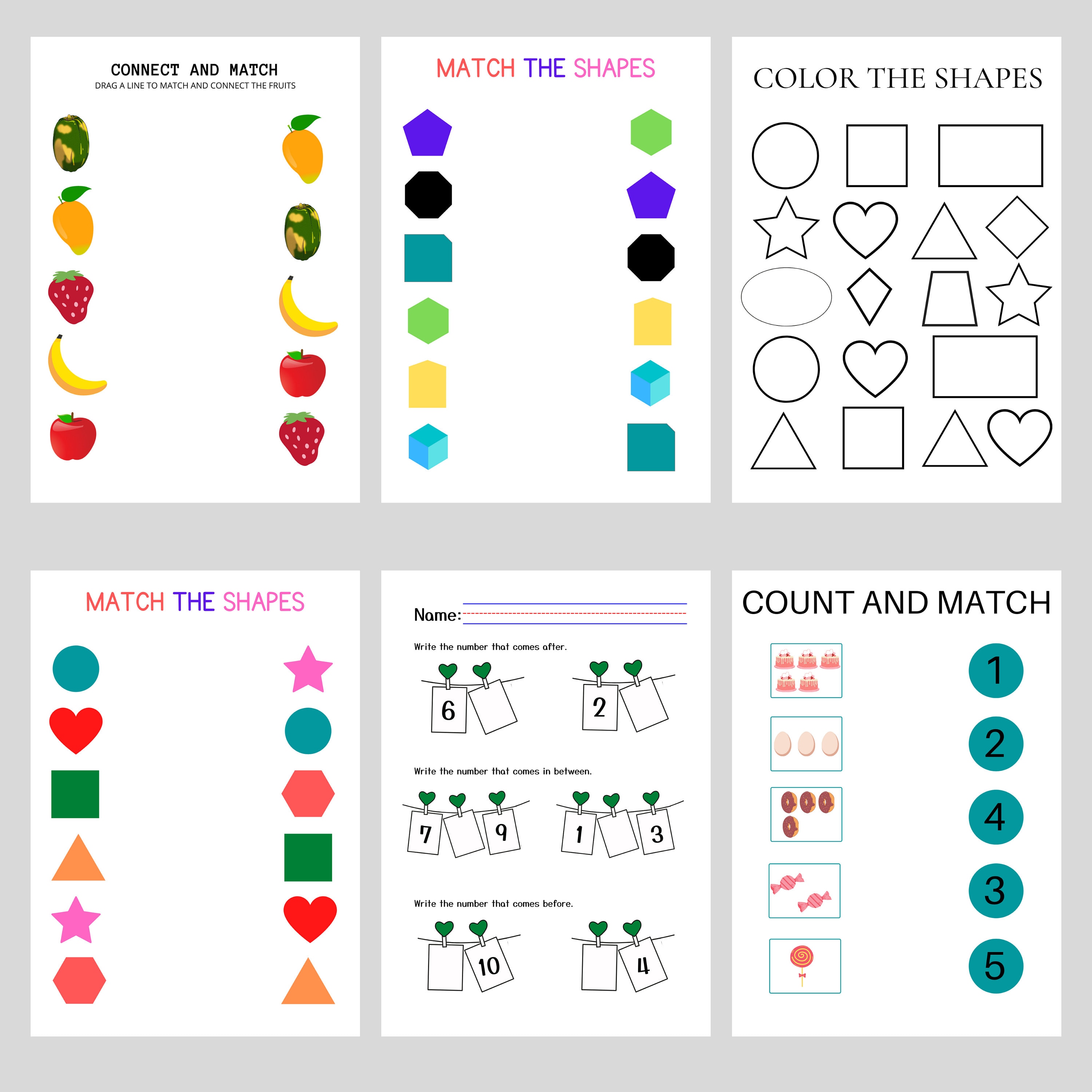 Printable Toddler Worksheet, Letter Recognition, Number Counting ...