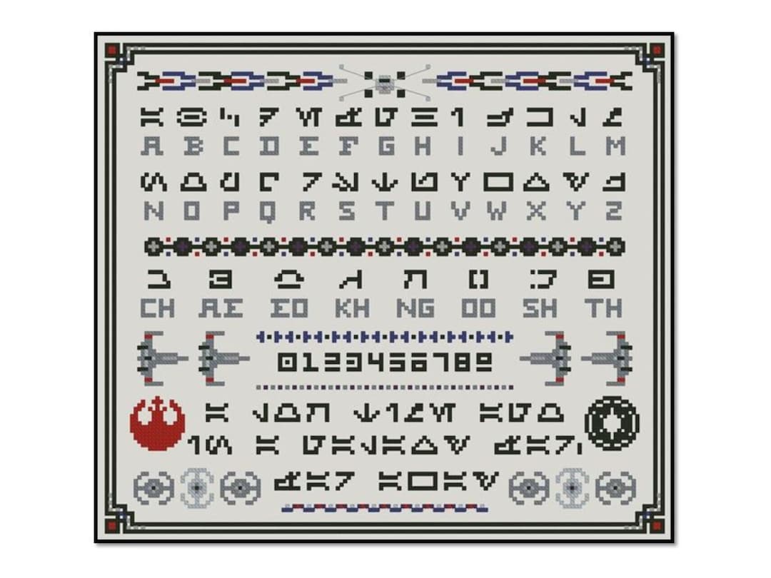 PDF: Aurebesh Sampler Pattern/chart for Cross Stitch - Etsy