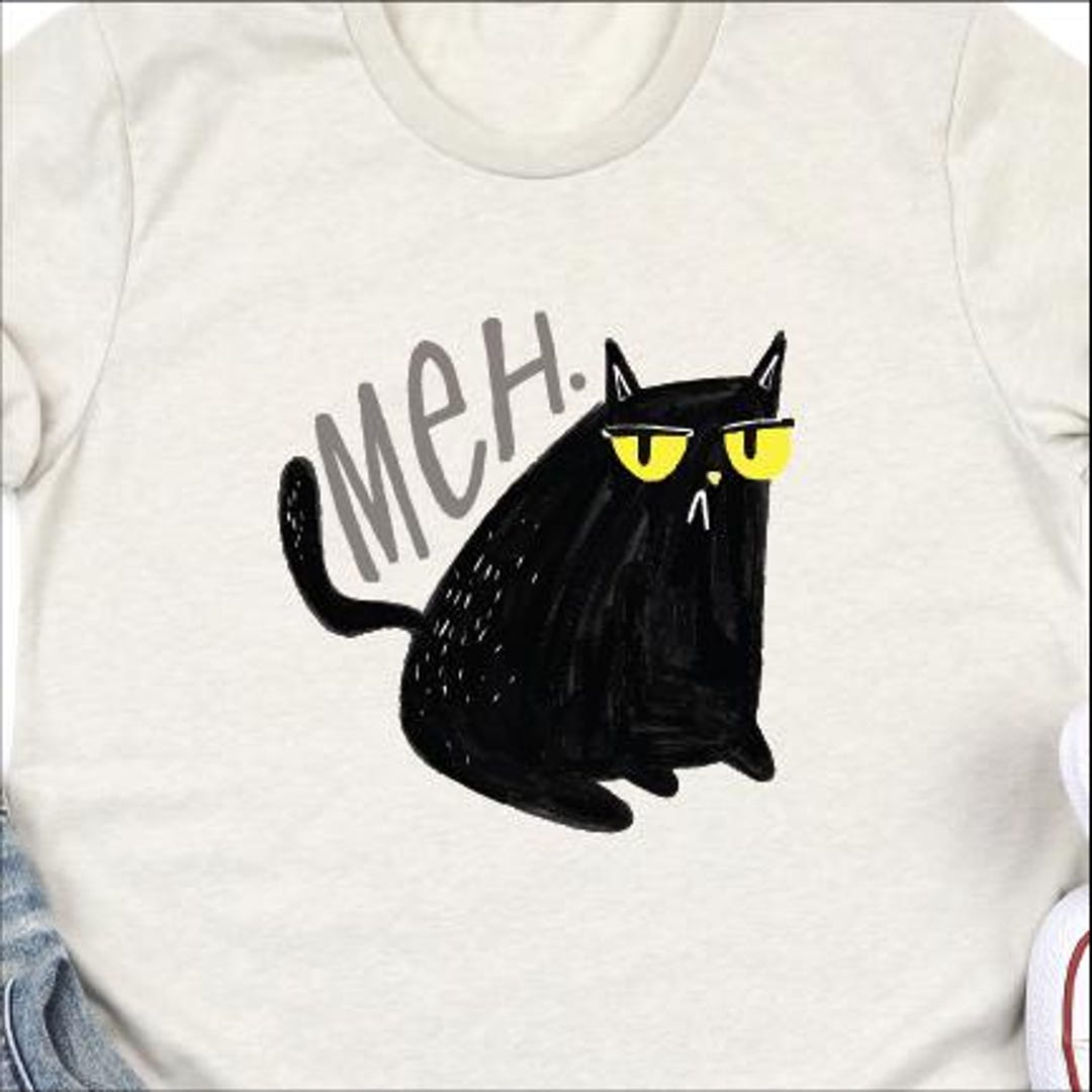 Meh Cat - Show Your Nonchalance and Meh-ness - Etsy