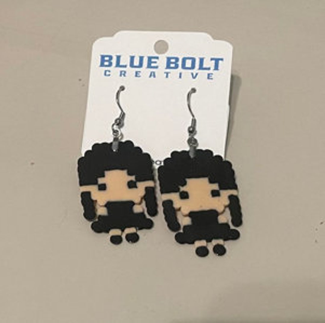Wednesday Addams Perler Bead Earrings - Etsy