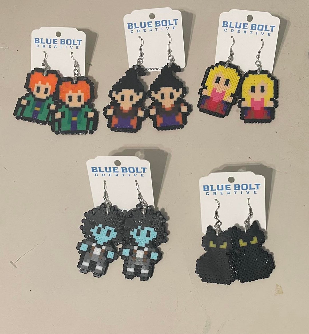 Hocus Pocus Perler Bead Earrings (sanderson Sisters - Winifred, Mary ...