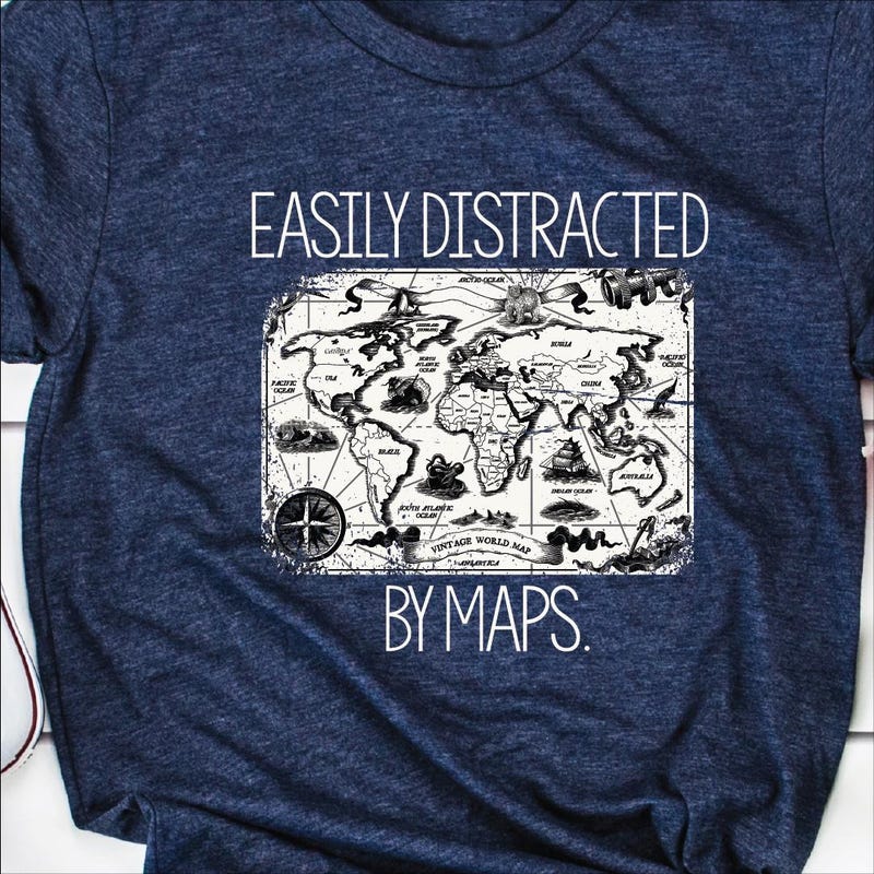 Shirt World Map Clothing - Etsy