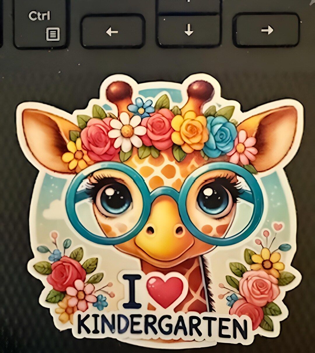 I Love Kindergarten Giraffe – 3"x3" Waterproof Vinyl Sticker - Etsy