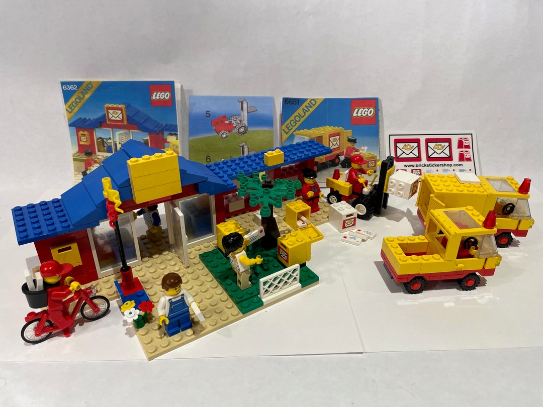 LEGO Post Office 6362, Mail Truck 6651, Plus Forklift, Stickers & More ...