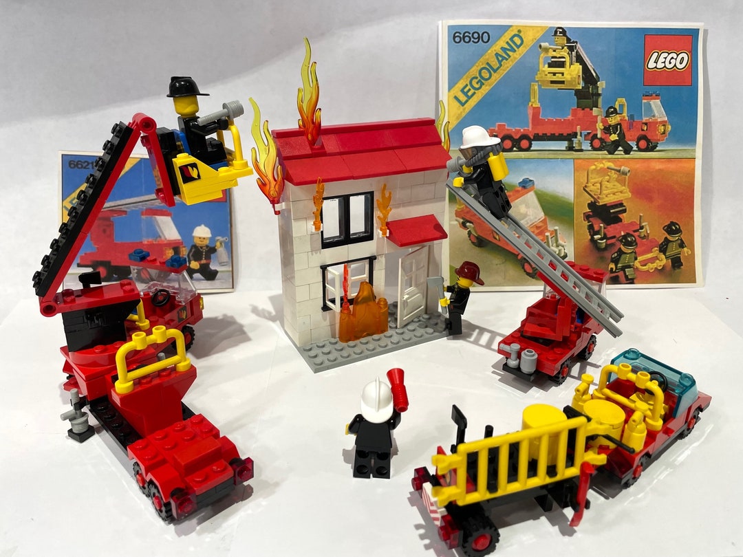 LEGO Fire Vehicles and Burning House - Etsy