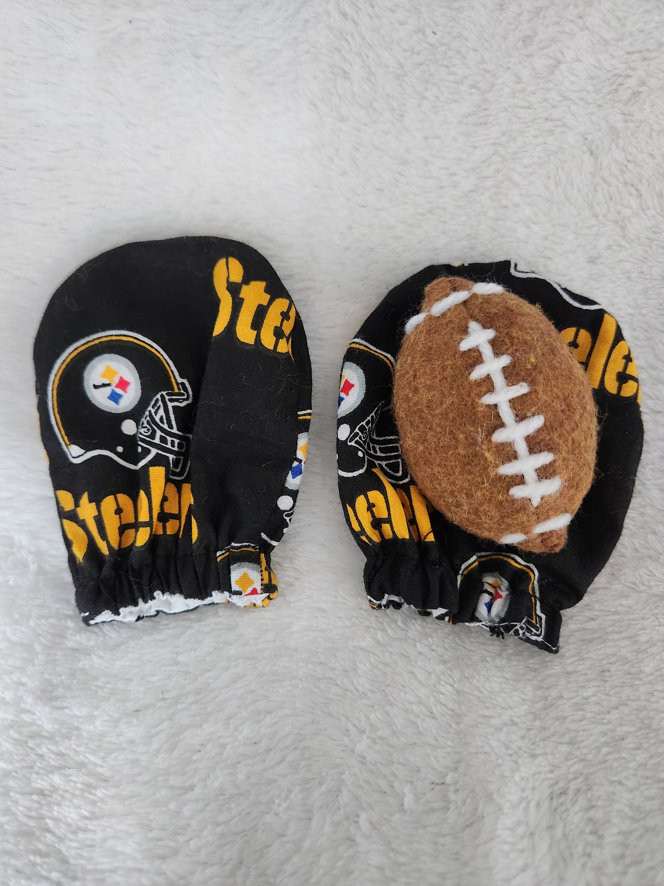 Handmade Newborn Football Fan Gear Skirt Pompom Bracelet and No Scratch ...