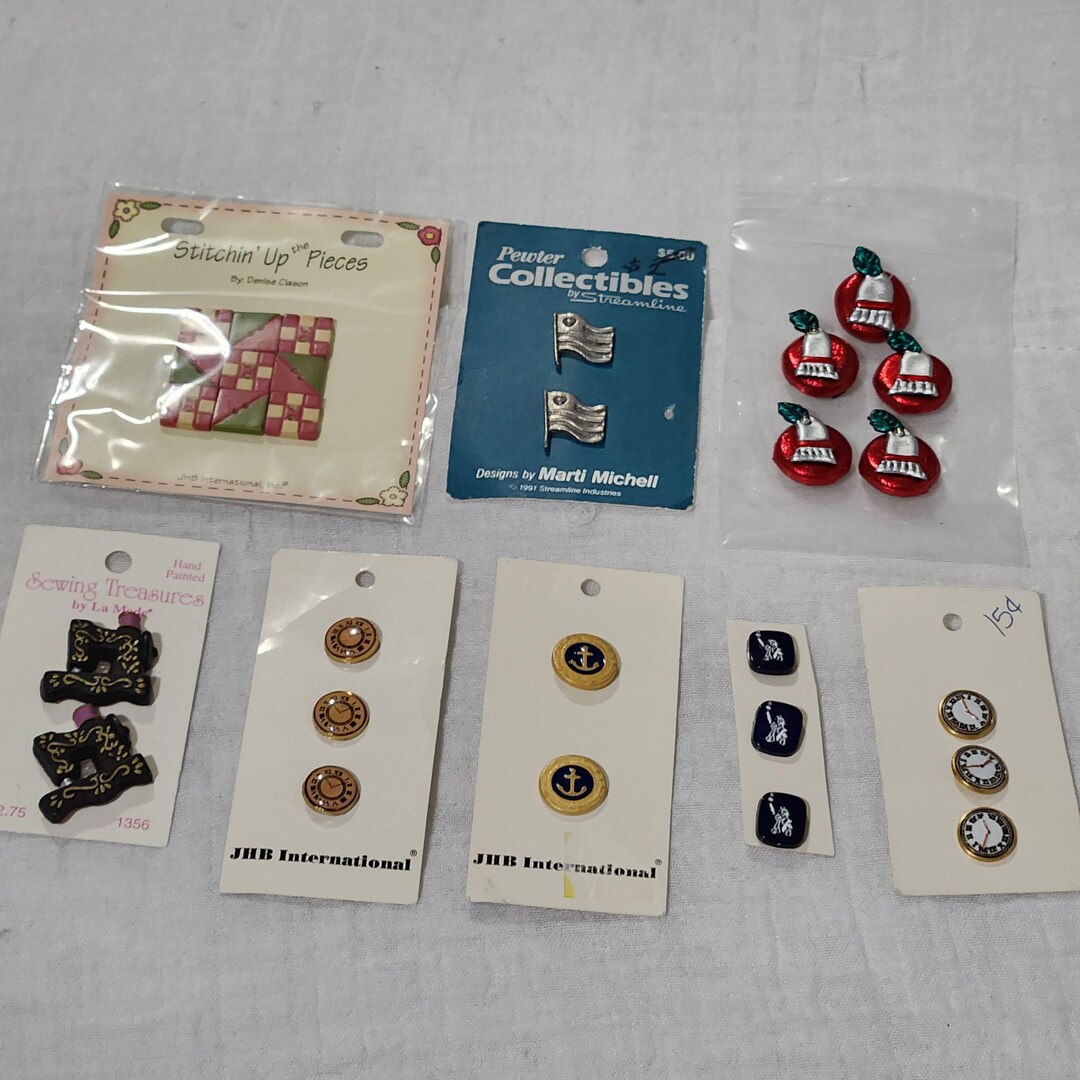 Vintage Novelty Buttons Variety New on Original Cards JHB International ...