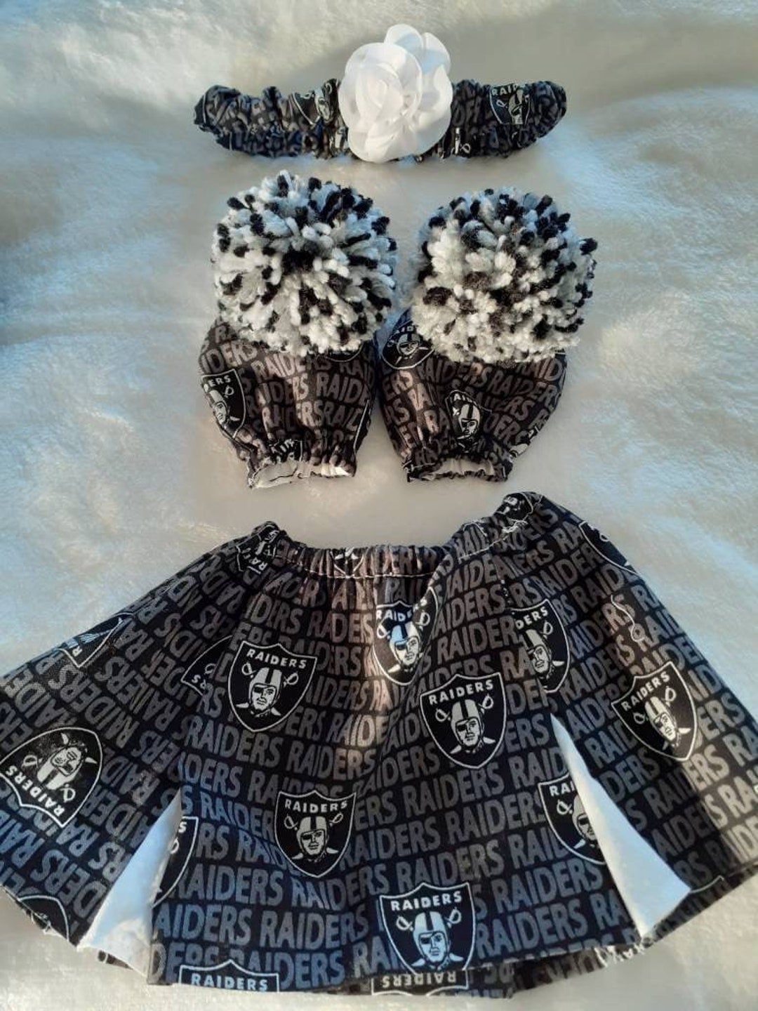 Handmade Infant Newborn Baby Cheer Set Las Vegas Raiders Football ...