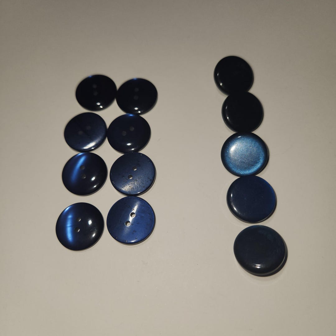 Vintage Royal Blue Buttons Round Flat and Shank Back Plastic Lot of 13 ...