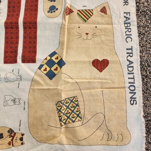 Vintage Susan Winget Cotton Fabric Panel Sadie the Cat Collection for ...