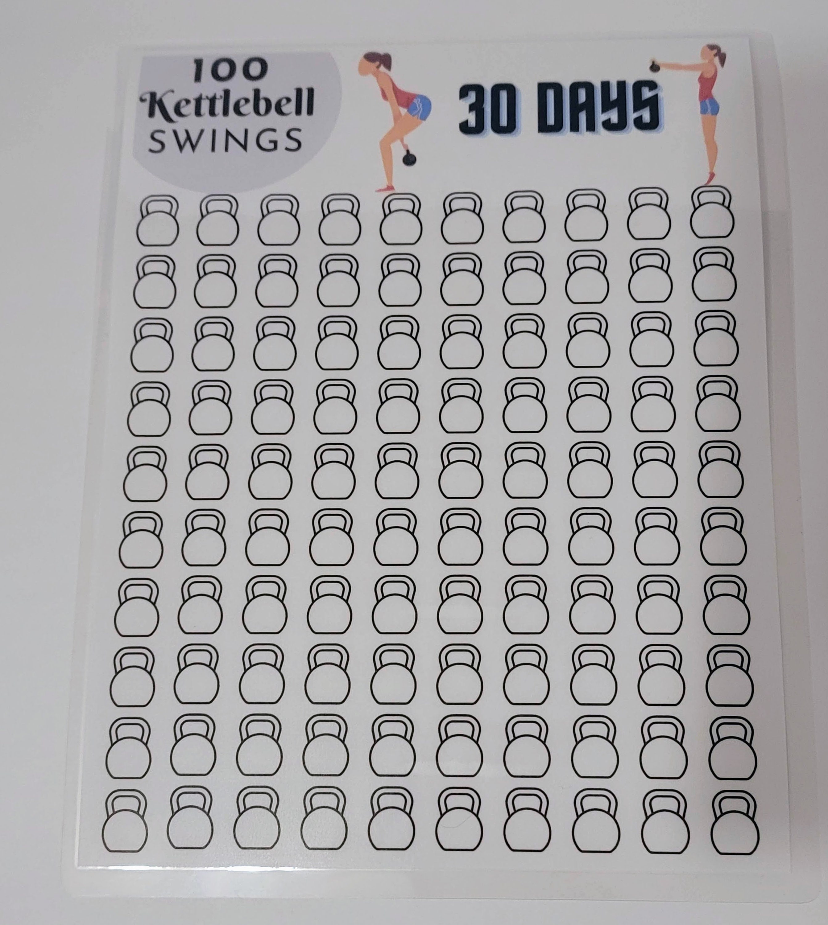 30 Day Kettlebell Swing Challenge Tracker (printable PDF) - Etsy