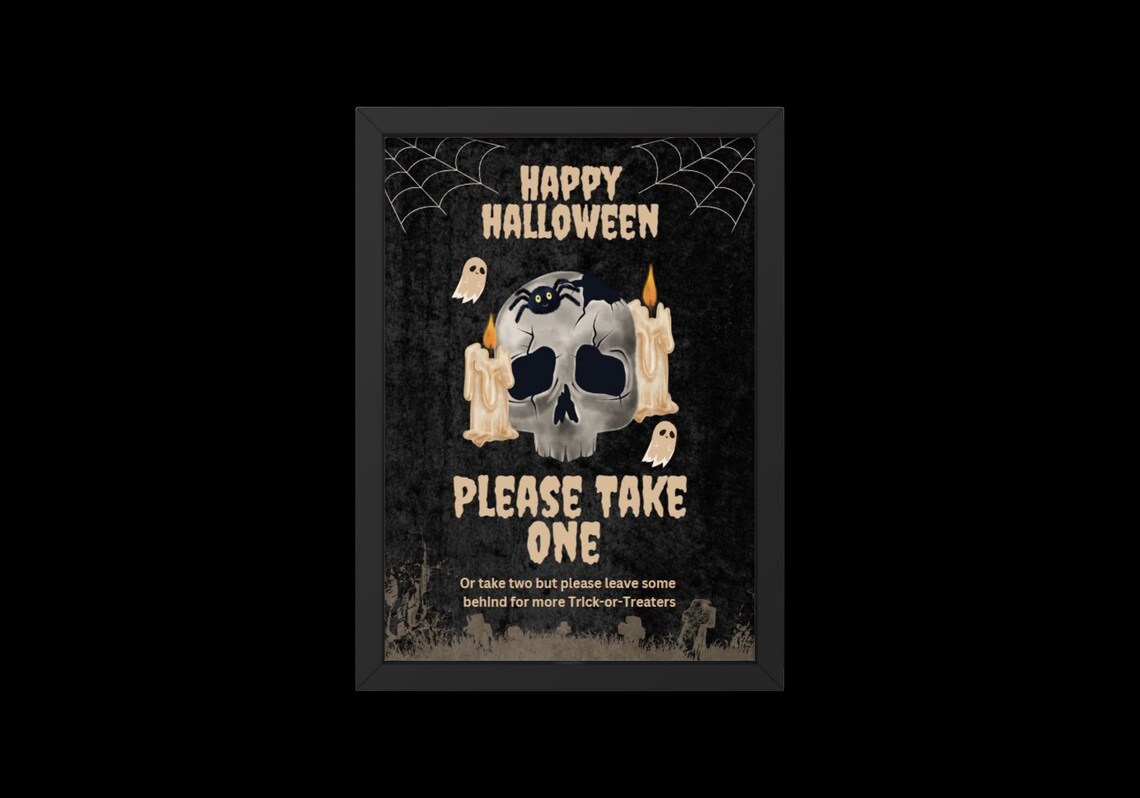 Take One Candy Sign / Halloween Candy Sign / Trick or Treat Sign ...