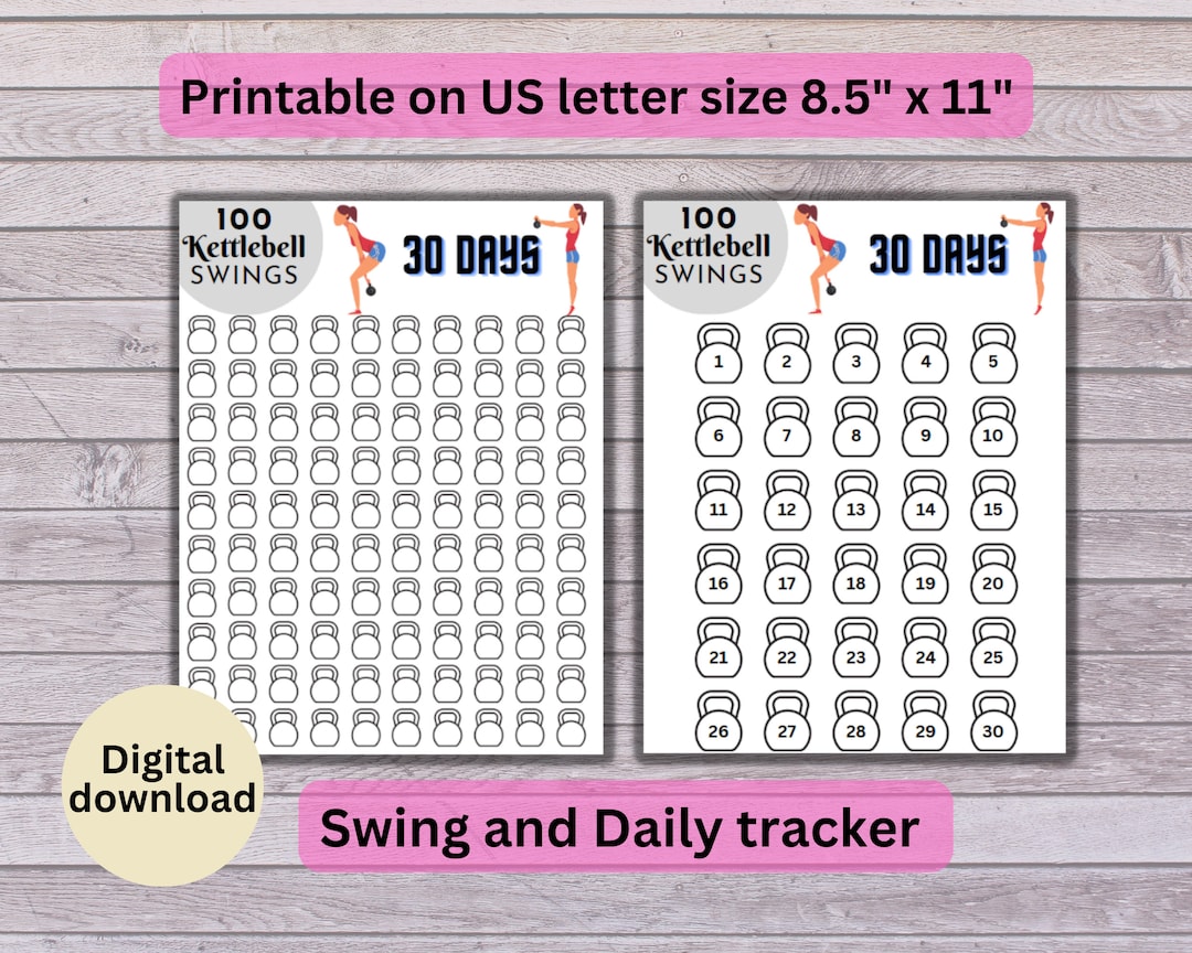30 Day Kettlebell Challenge, 100 Kettlebell Swing Challenge, Kettlebell ...