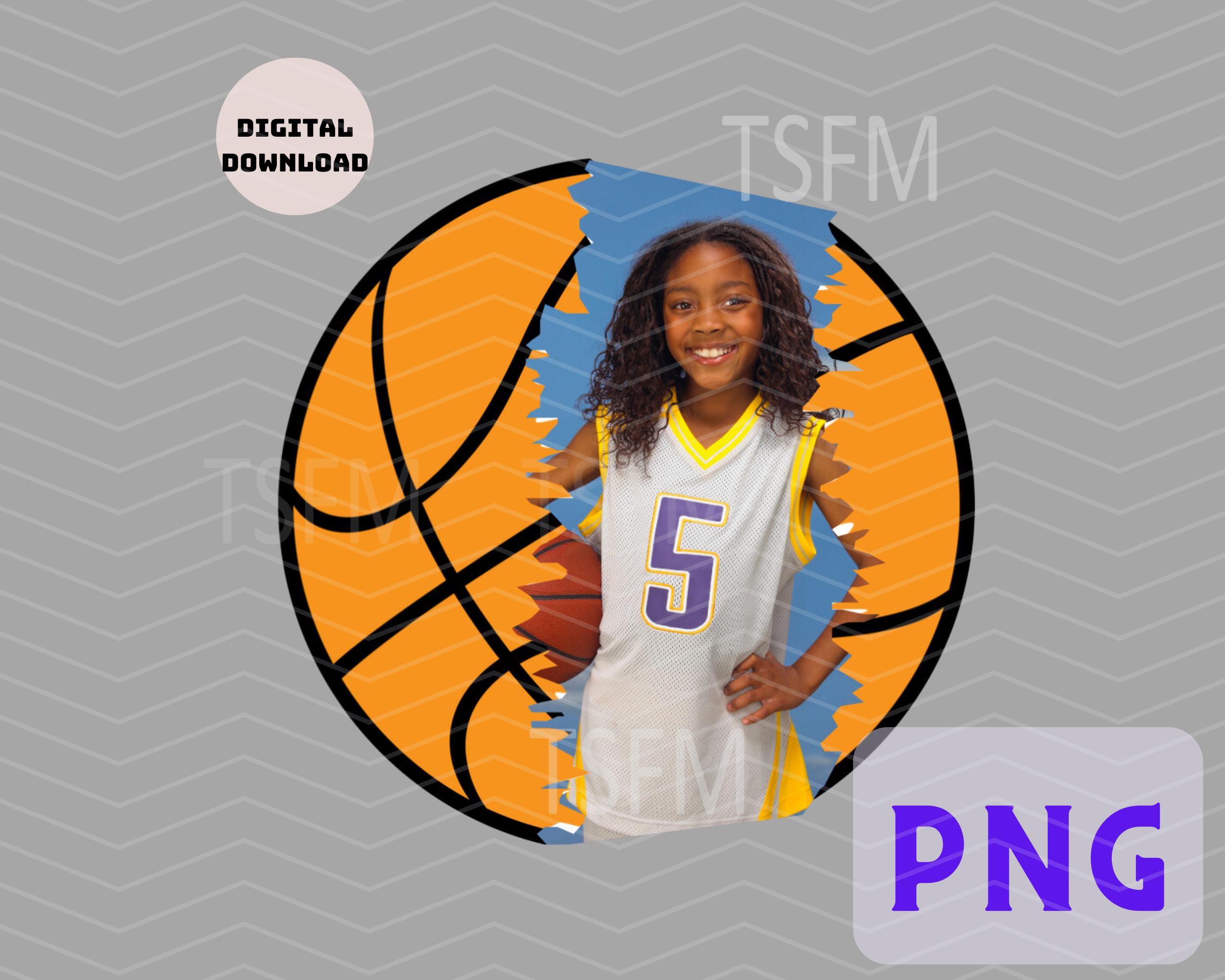 Basketball Photo Frame Template: Canva Banner Design (PNG, PDF) - Etsy