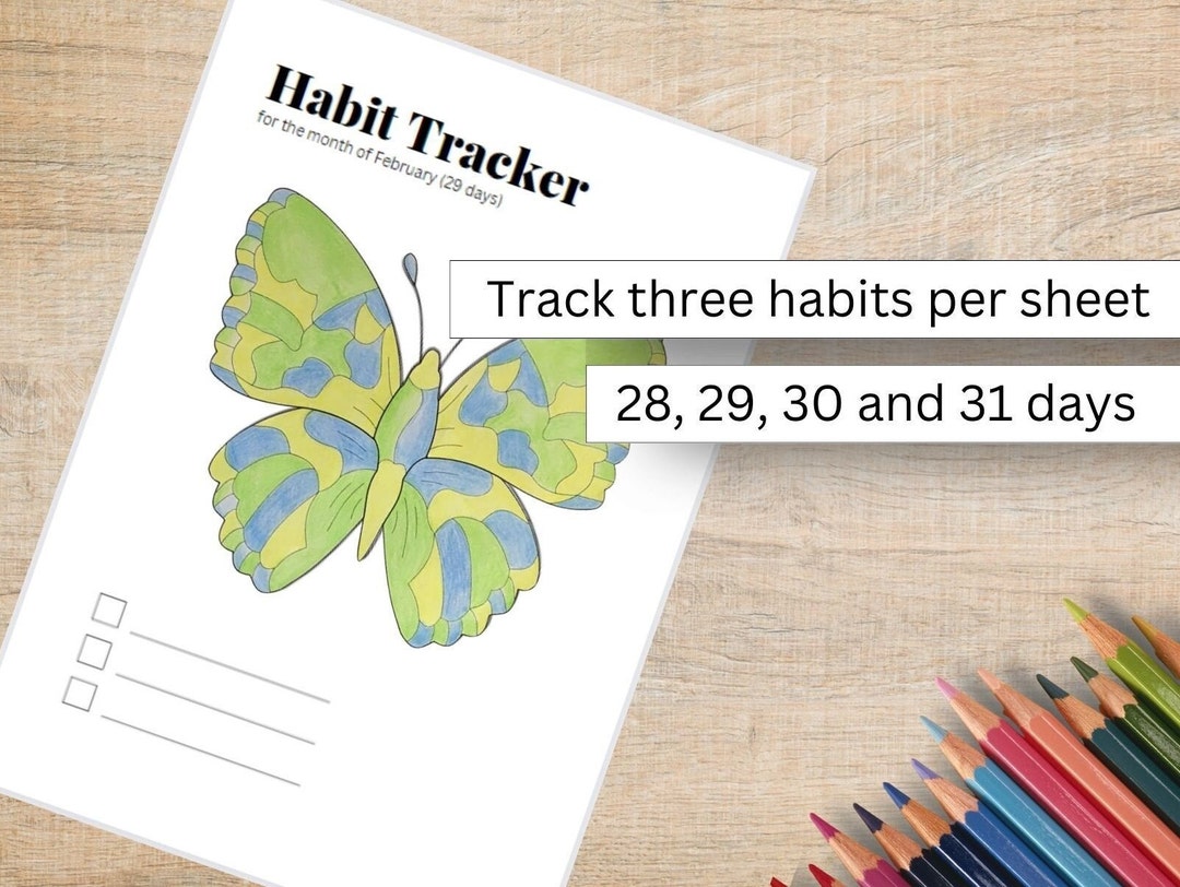Printable Habit Tracker for Three Habits - Etsy