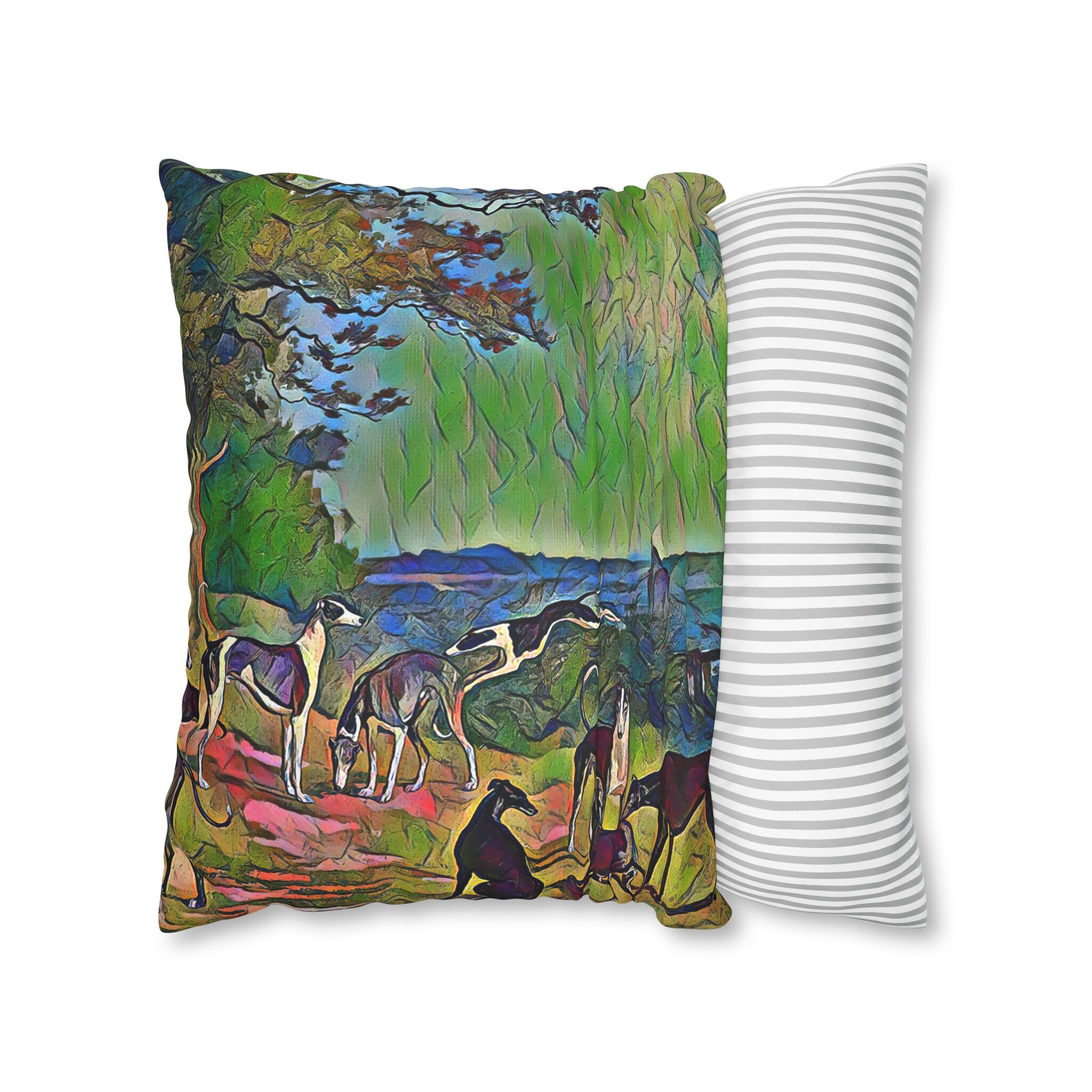 PACK OF HOUNDS Greyhound / Whippet Cushion. Gift Idea for Sighthound ...
