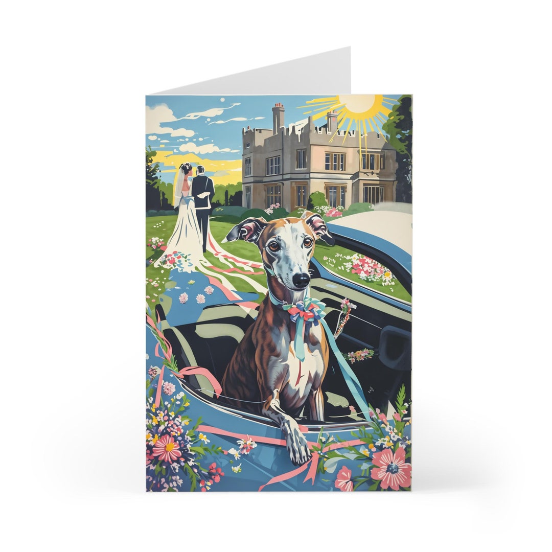Brindle Whippet / Greyhound Wedding Card - A6 - Art Work (greeting ...