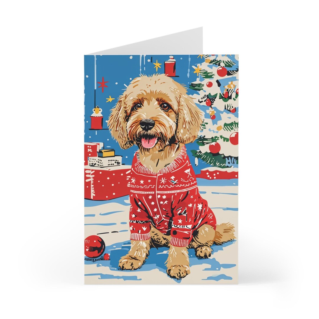Cockapoo Christmas Card A6 goldendoodle Cavapoo Maltipoo Labradoodle ...