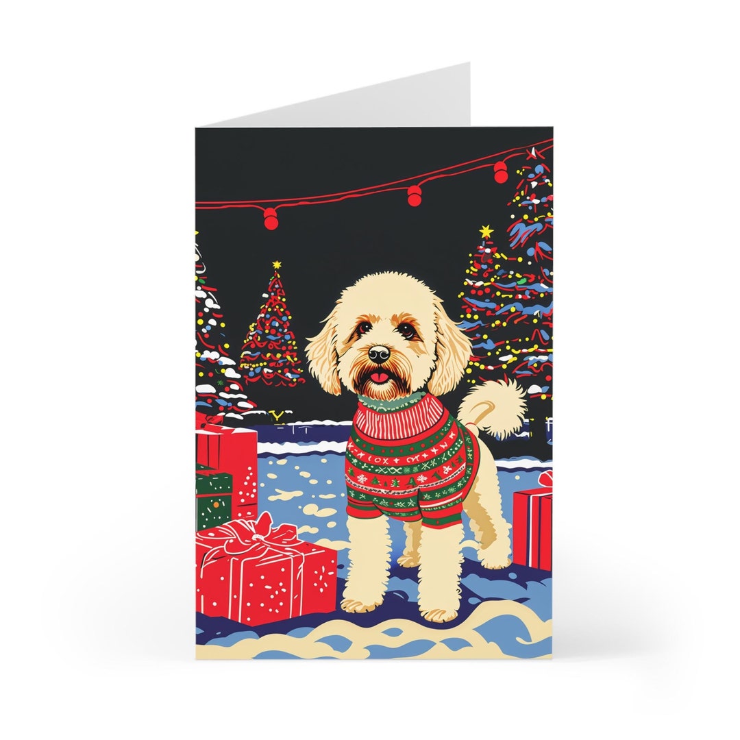 Cockapoo Christmas Card A6 goldendoodle Cavapoo Maltipoo Labradoodle ...