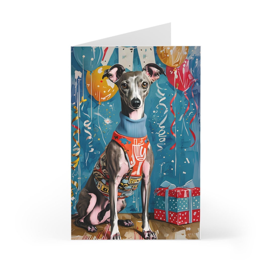 Italian Greyhound / Whippet Birthday Card - A6 - Art Work (greeting ...