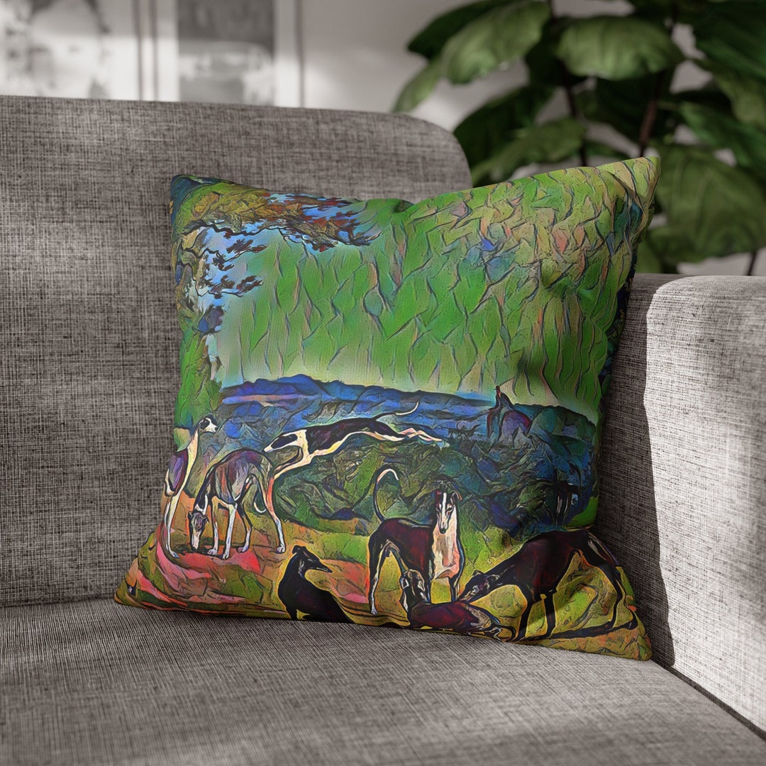 PACK OF HOUNDS Greyhound / Whippet Cushion. Gift Idea for Sighthound ...