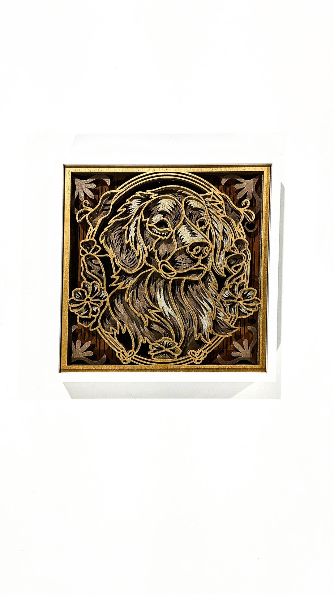 Golden Retriever Shadow Box - Etsy