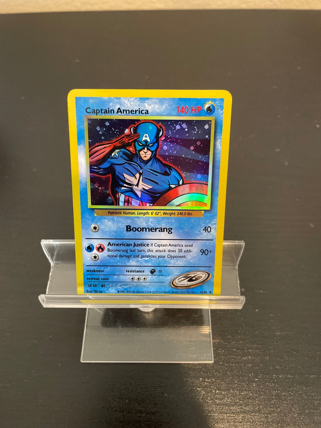 Marvel Avengers Card, Captain America Card, Custom Pokemon Card ...