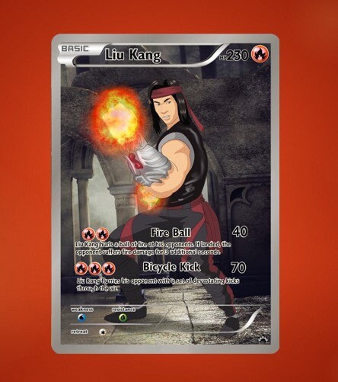Mortal Kombat Card Liu Kang Card Custom Pokemon Card - Etsy