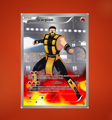 Mortal Kombat Cards, Sub Zero & Scorpion, Custom Pokemon Card, Pokemon ...