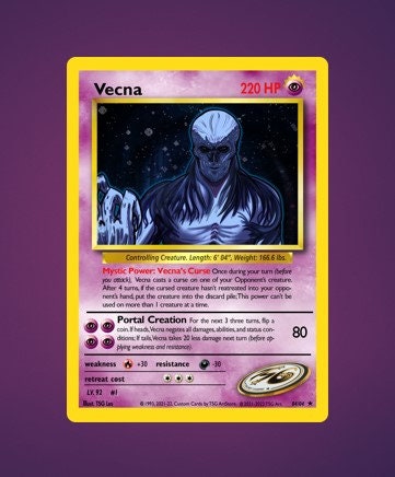 Stranger Things Cards, Custom Card, Custom Pokemon Card, Pokemon Gift ...