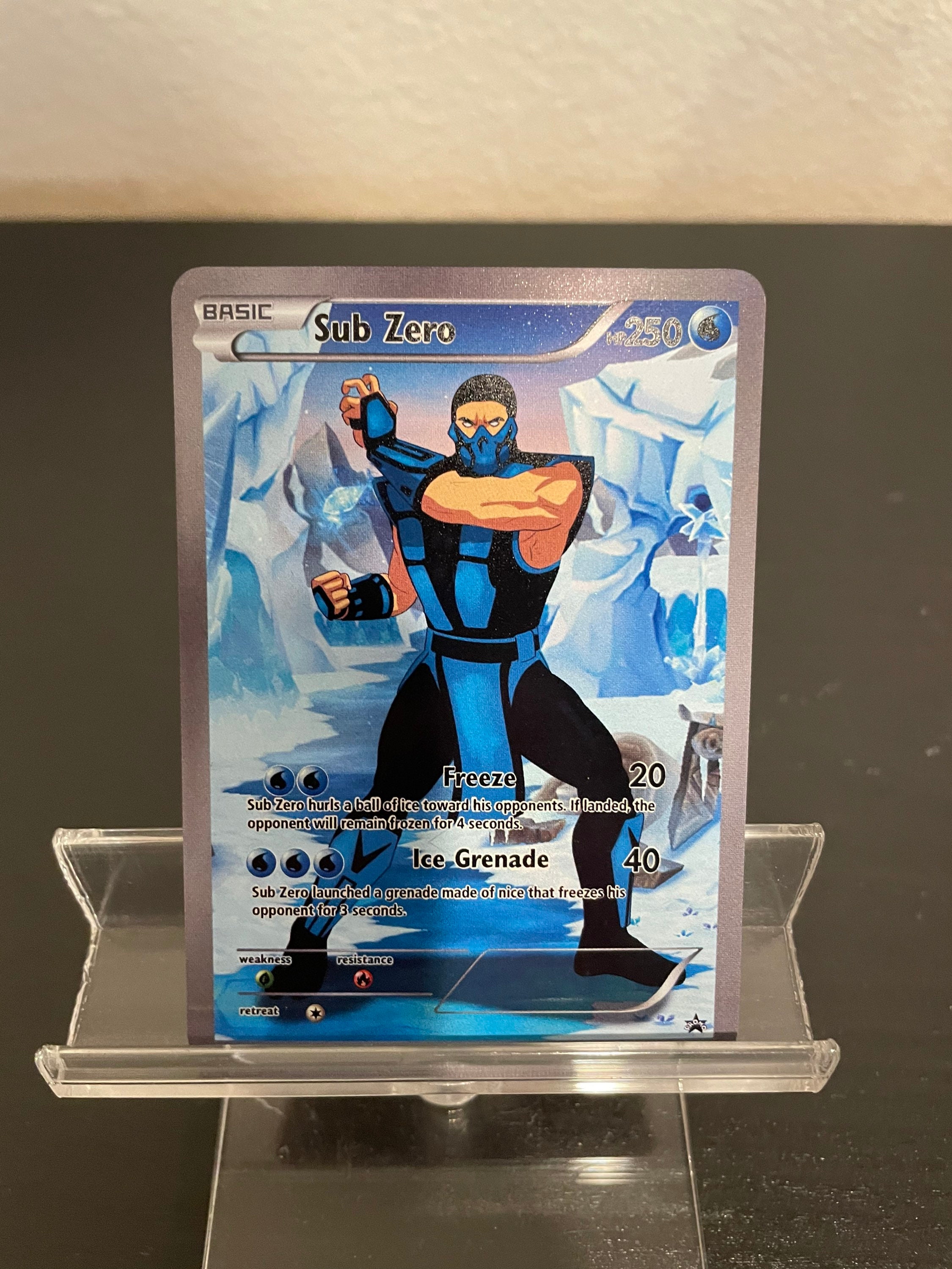 Mortal Kombat Card, Sub Zero Card, Custom Pokemon Card, Pokemon Gift ...