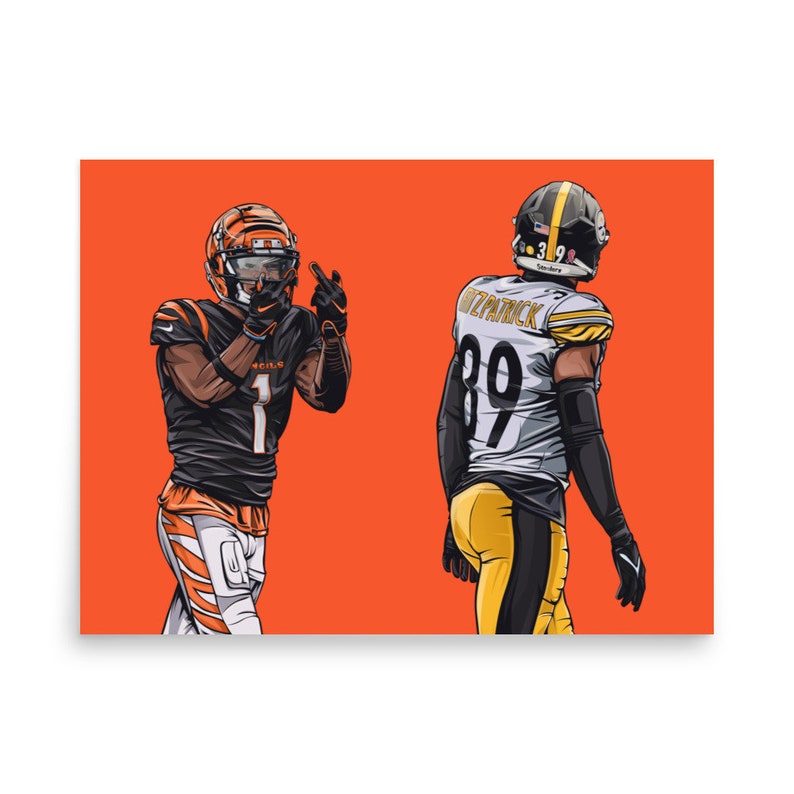 Ja'marr Chase Poster Minkah Fitzpatrick Cincinnati - Etsy