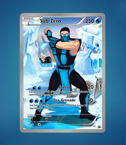 Mortal Kombat Cards, Sub Zero & Scorpion, Custom Pokemon Card, Pokemon ...