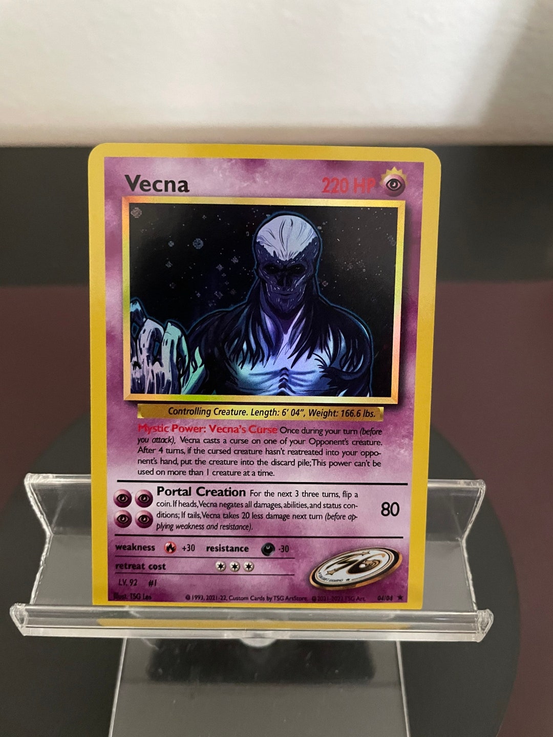 Stranger Things Card, Vecna Card, Custom Pokemon Card, Pokemon Gift ...