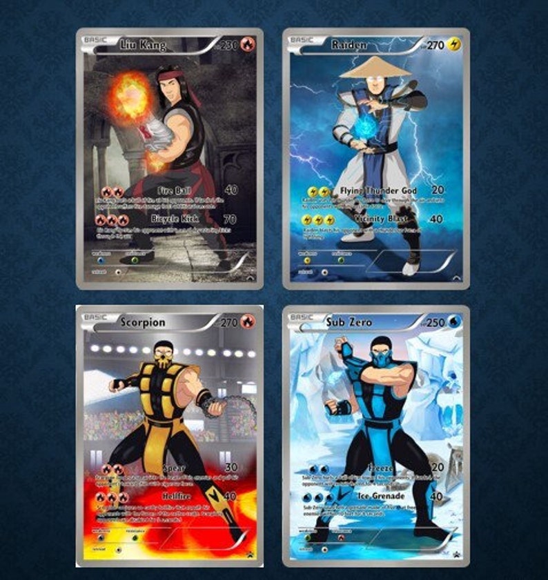 Mortal Kombat Cards, Sub Zero & Scorpion, Custom Pokemon Card, Pokemon ...