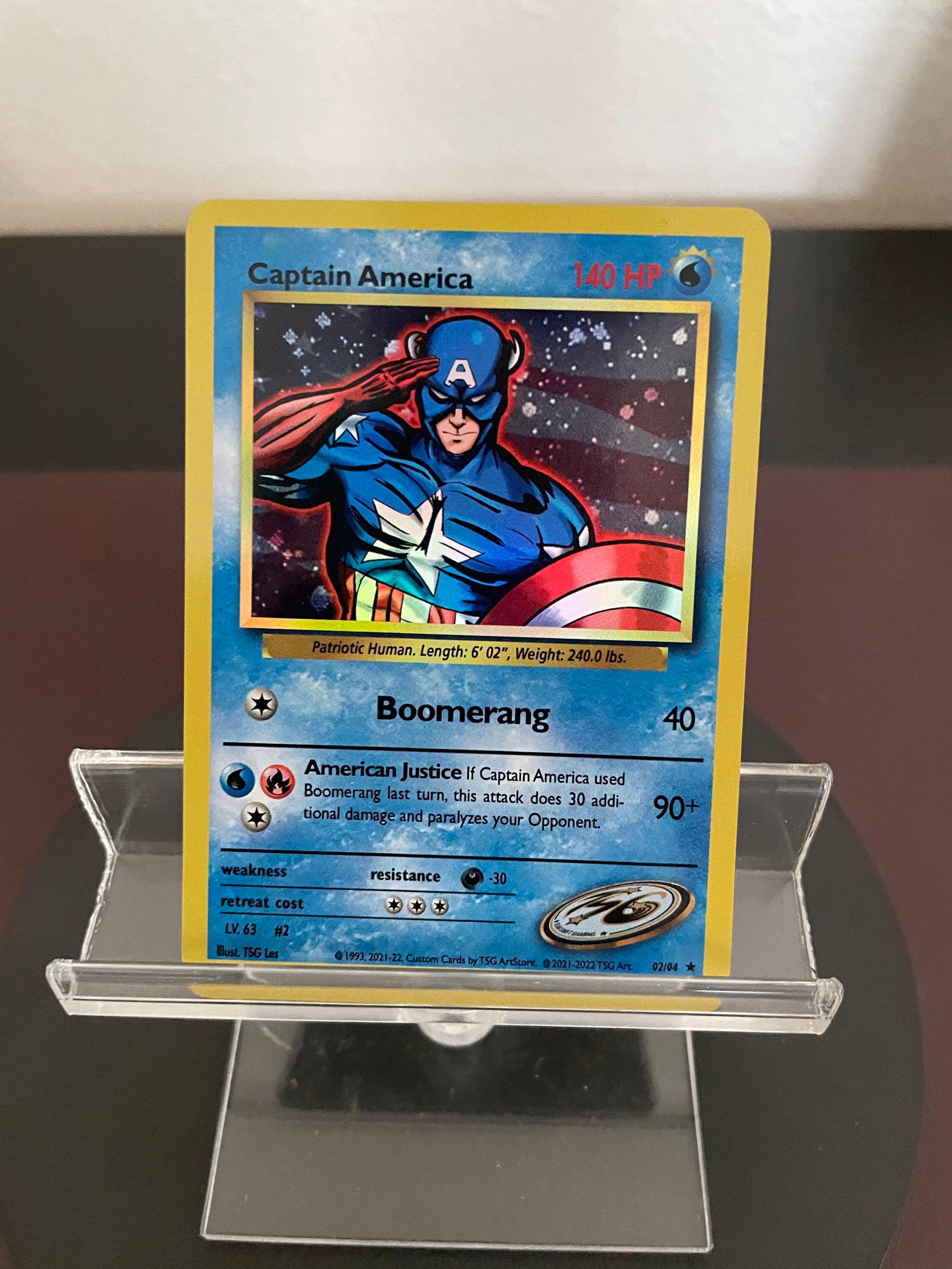 Marvel Avengers Card, Captain America Card, Custom Pokemon Card ...