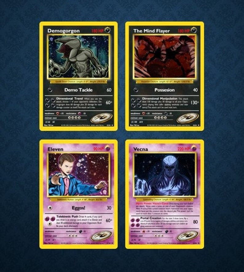 Stranger Things Cards Custom Card Custom Pokemon Card - Etsy