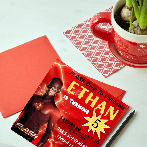 Flash Birthday Invitation Template, Editable Flash Birthday Party ...