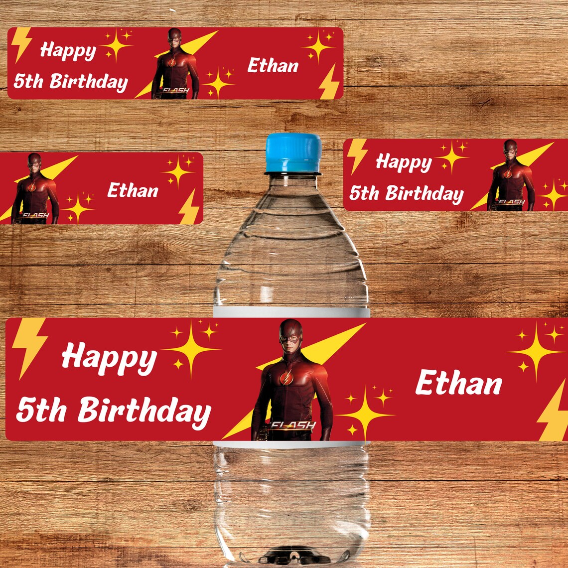 Flash Birthday Water Bottle Label Template, Flash, Water Bottle Label ...