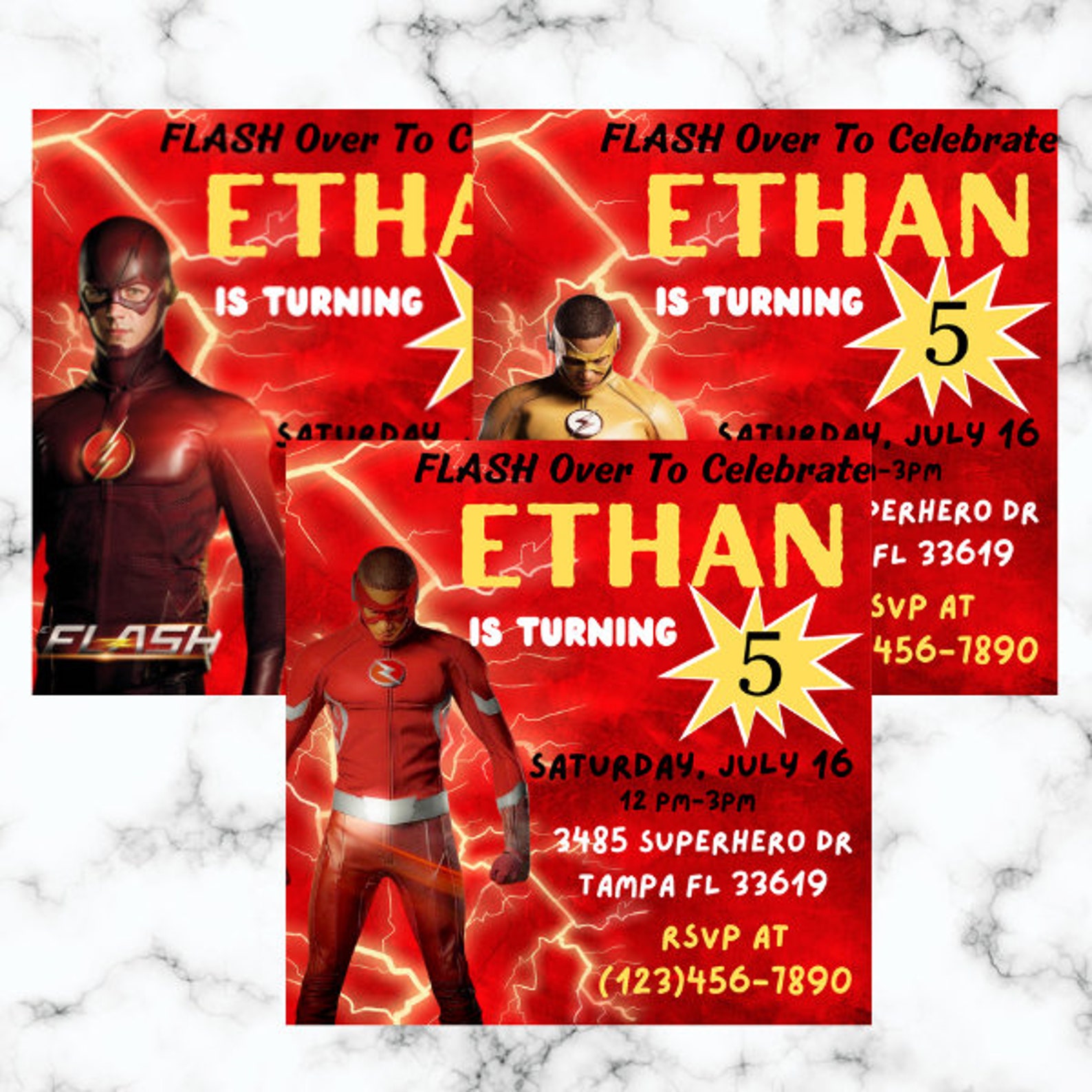 Flash Birthday Invitation Template, Editable Flash Birthday Party ...